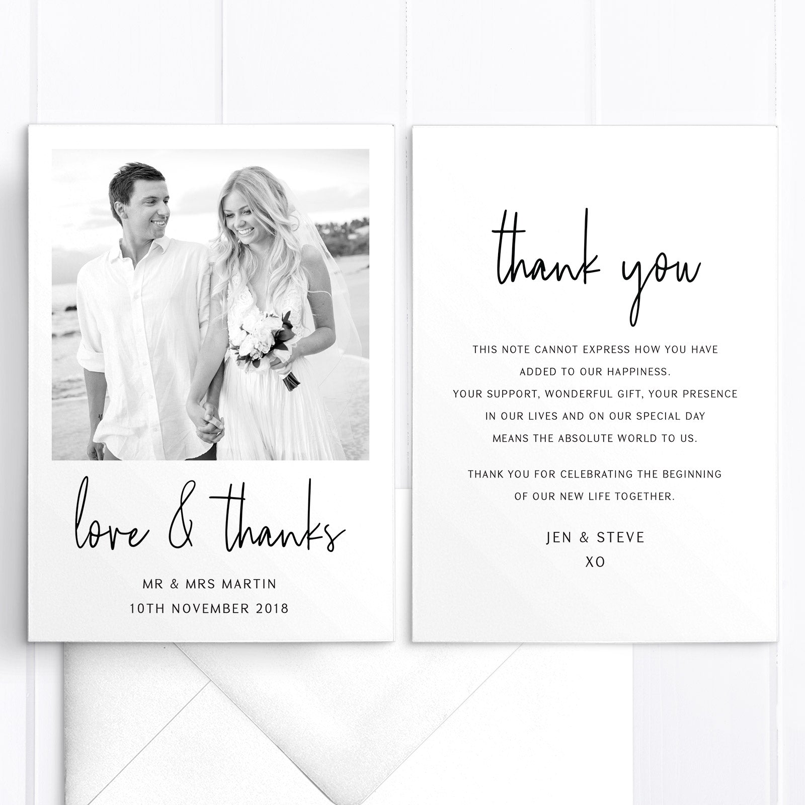 Wedding thank you cards store