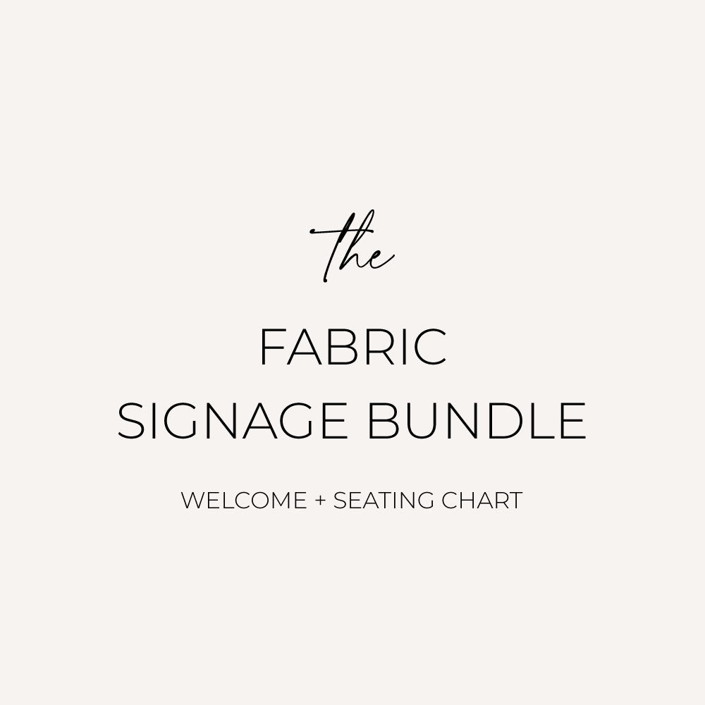 FABRIC WELCOME & SEATING SIGN PACKAGE – Peach Perfect Stationery