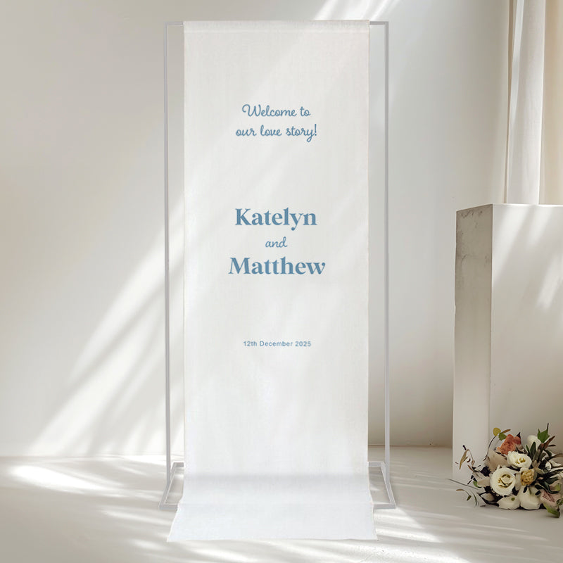 Linen Wedding Welcome Signs Printed in Australia – Peach Perfect Stationery