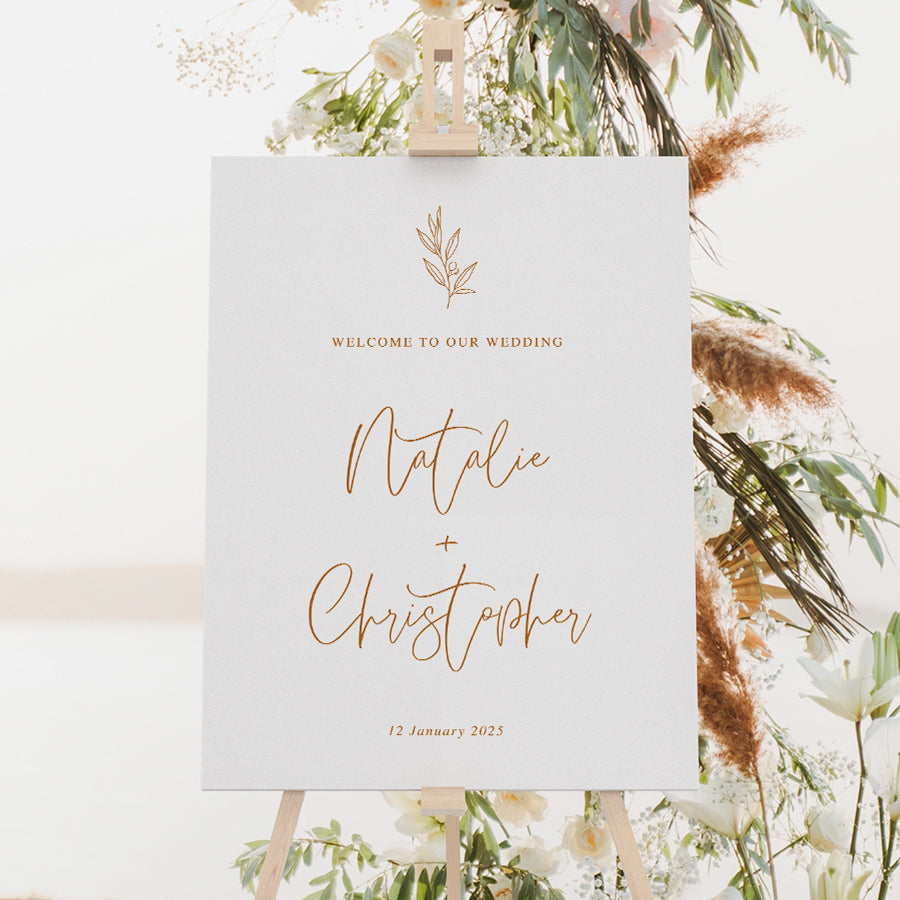 Minimal Wedding Welcome Sign - Rachel – Peach Perfect Stationery