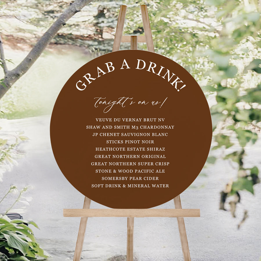 Wedding Bar and Beverages Signs – Peach Perfect Stationery