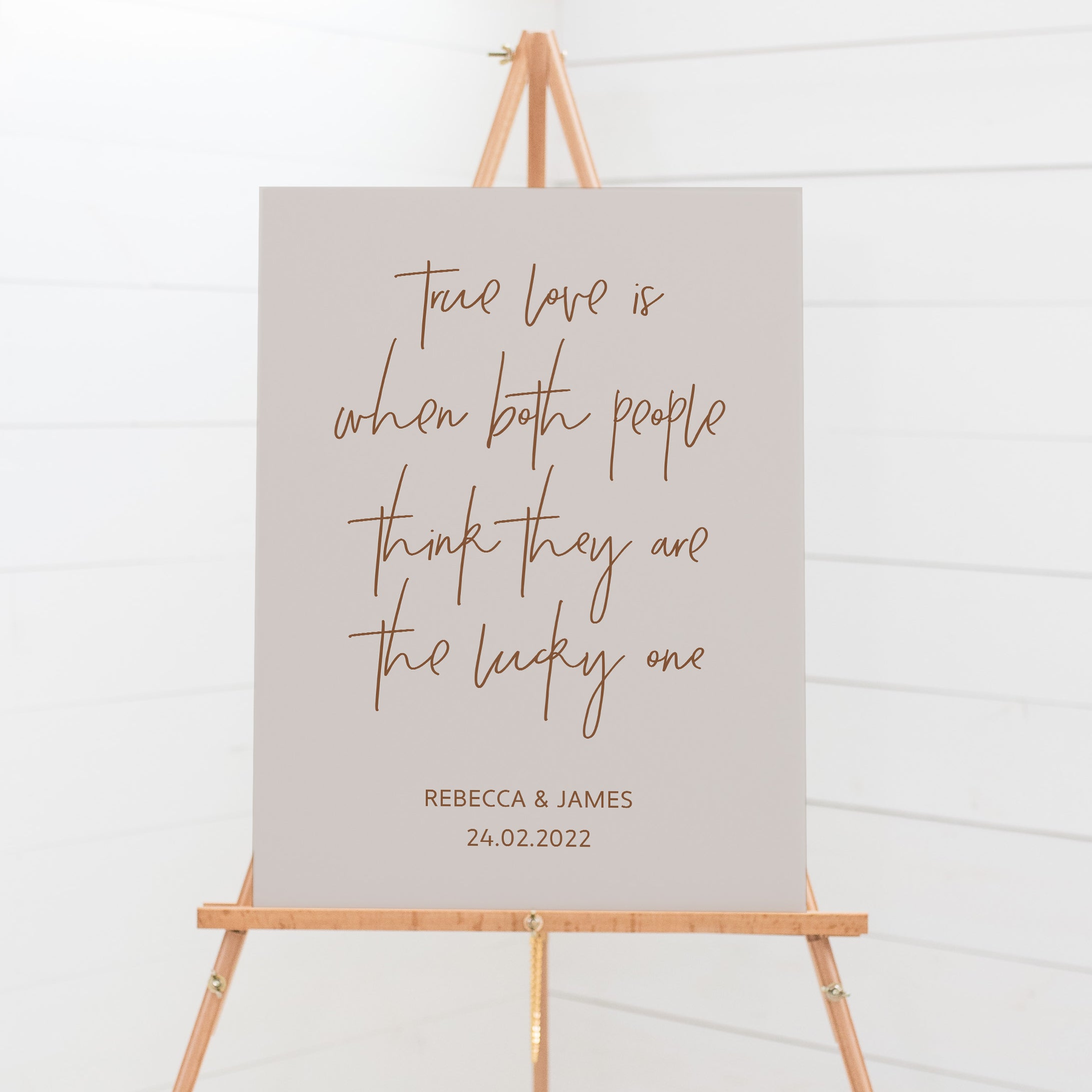 Wedding Welcome Sign with True Love Quote – Peach Perfect Stationery