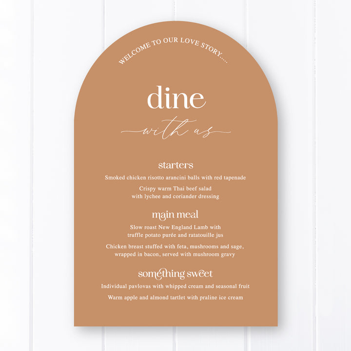 Arch Shape Wedding Menu Australia – Peach Perfect Stationery