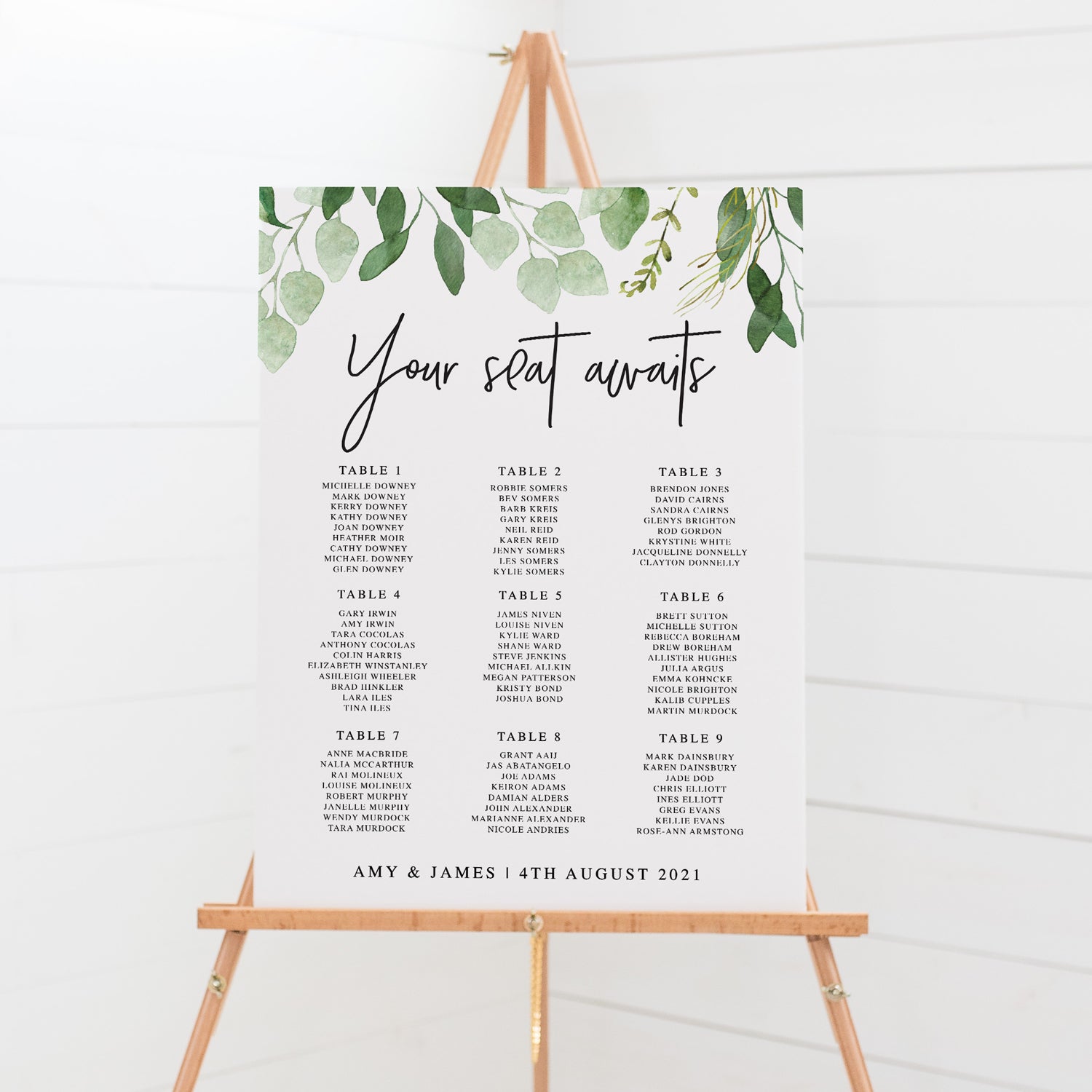 Rustic Wedding Seating Chart, Amy – Peach Perfect Stationery